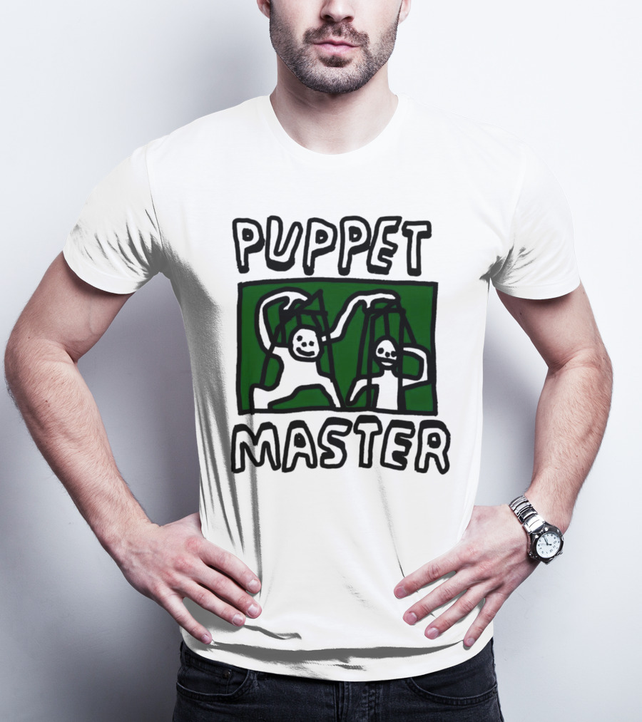 Puppet Master Playful Figures In Green Background T-Shirt
