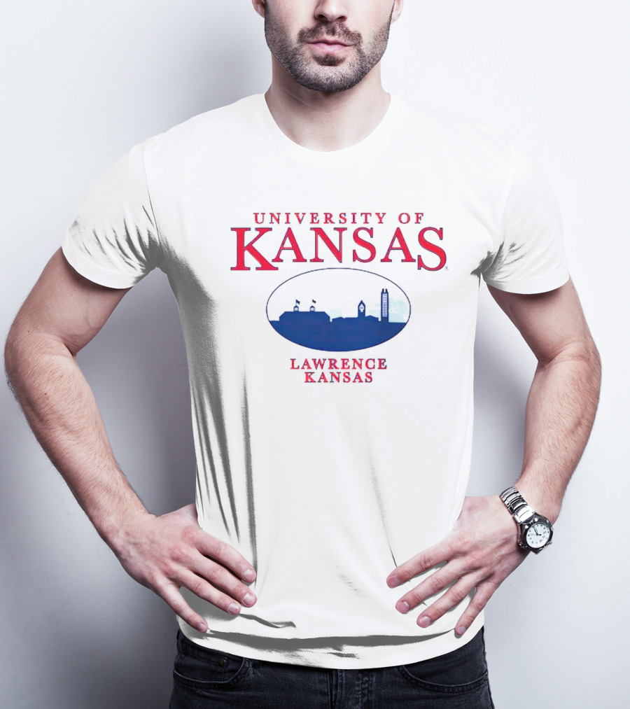 University Of Kansas Lawrence Skyline Kansas T-Shirt
