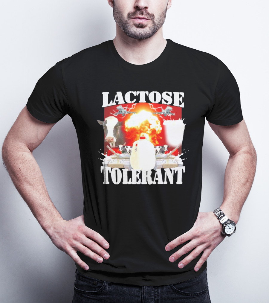 Lactose Tolerant Cow Explosion Milk Jug T-Shirt