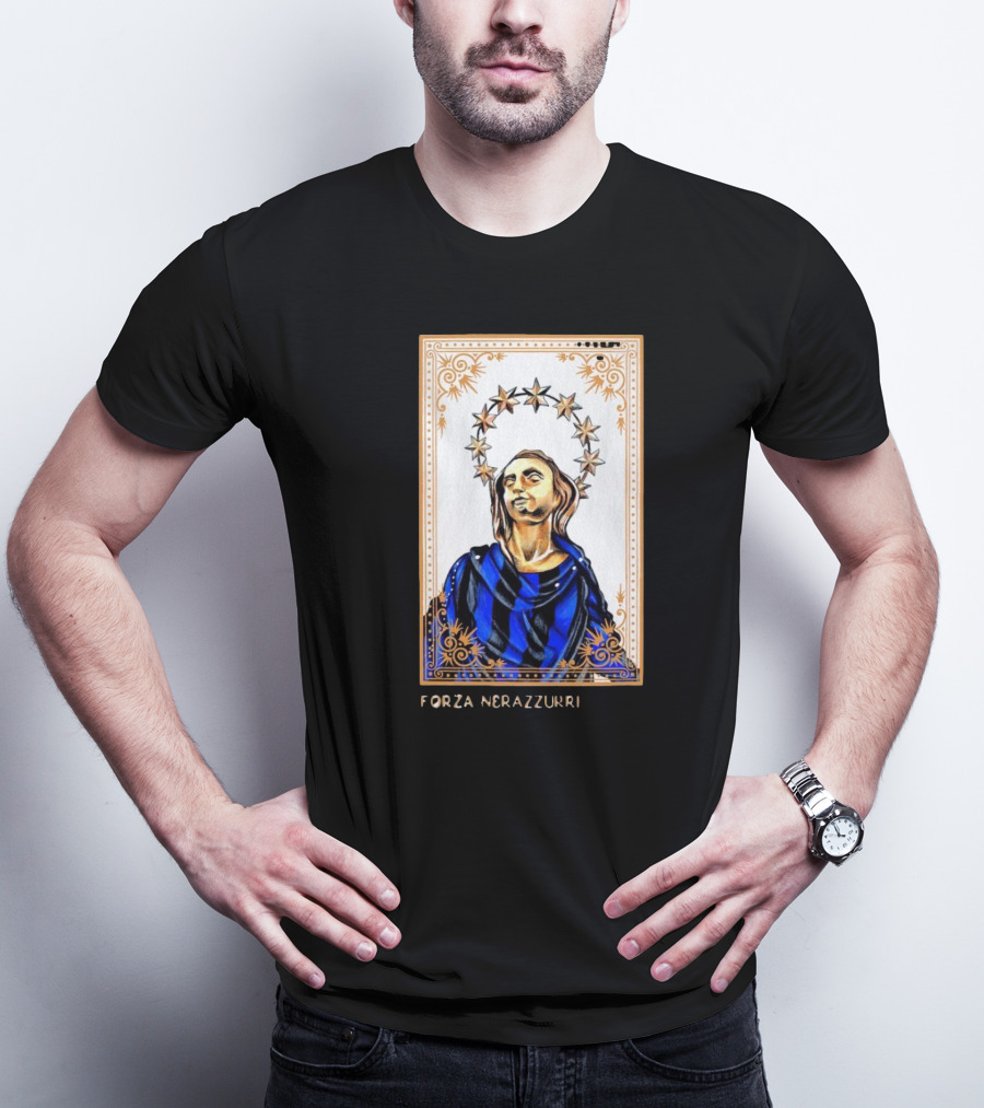 Forza Nerazzurri Madonnina Iconic Blue And Black Halo T-Shirt