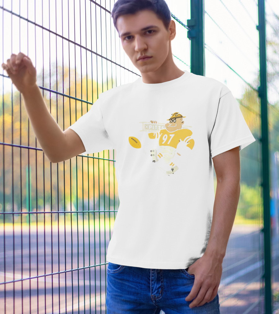 Pittsburgh Steeley 97 Retro Football Worker Mascot T-Shirt