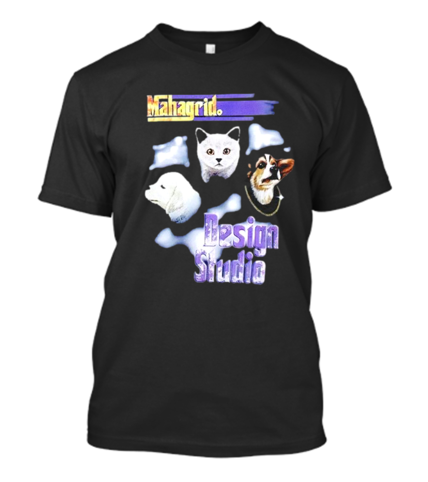 Mahagrid Design Studio Dog And Cat Trio T-Shirt