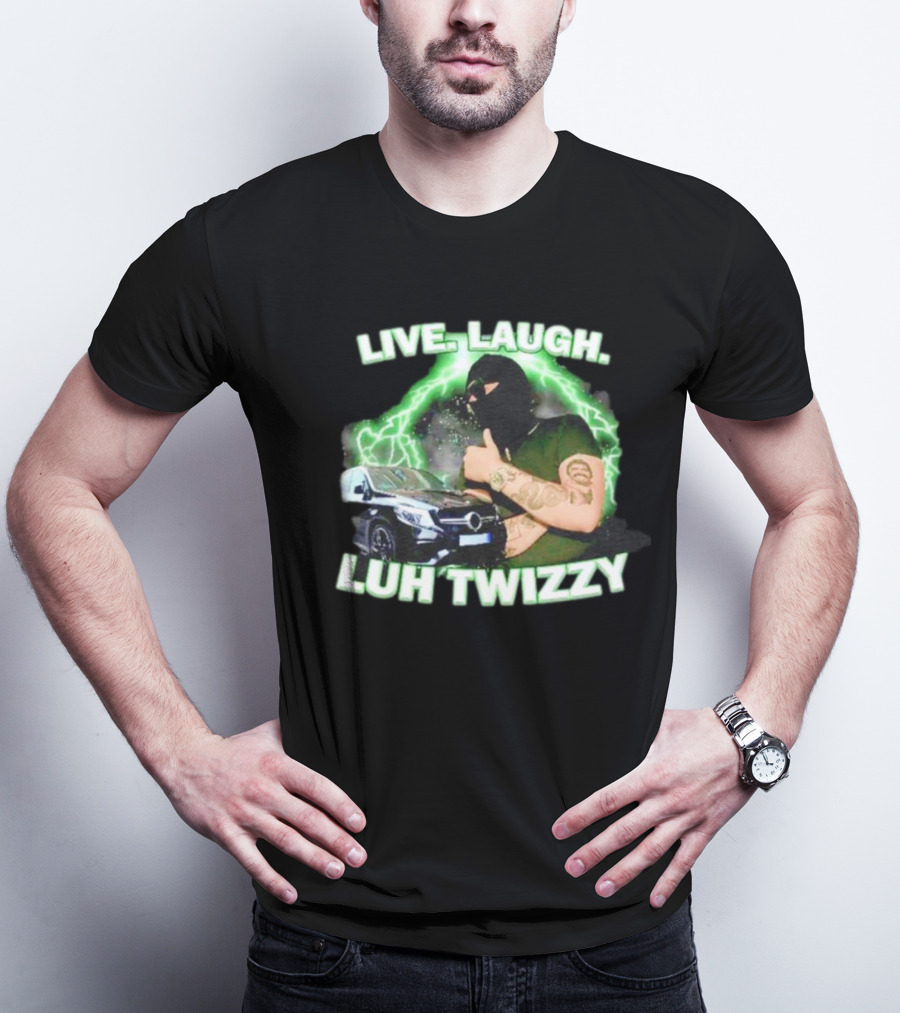 Live Laugh Luh Twizzy Car Masked Lightning Background T-Shirt