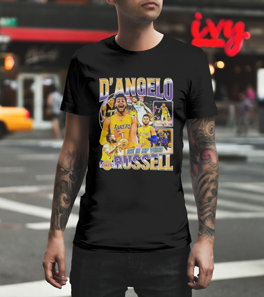 D’Angelo Russell Lakers Ice In My Veins 90s Vintage T-Shirt