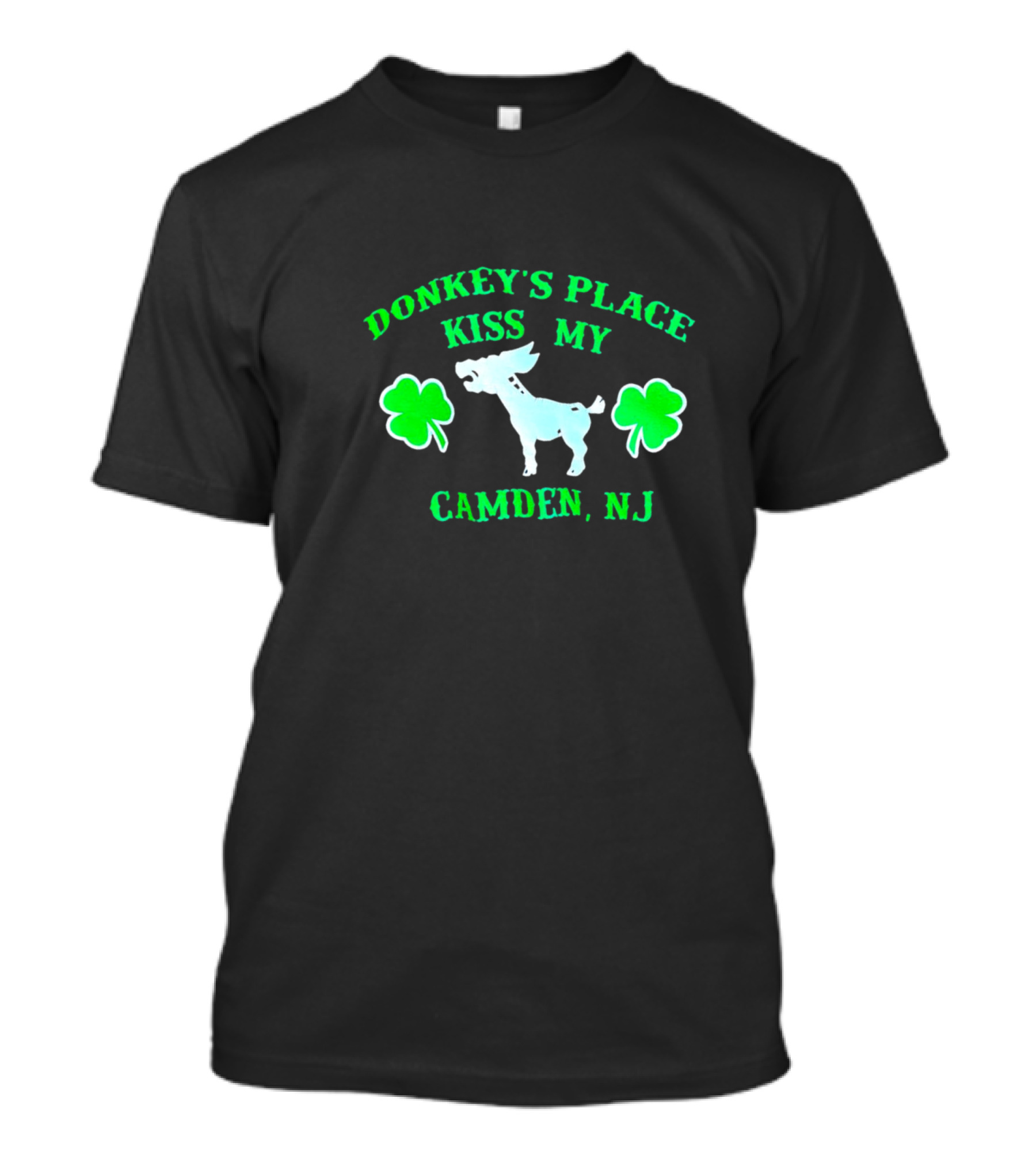 Donkey's Place Kiss My Camden NJ St. Patrick's Day Shamrocks T-Shirt