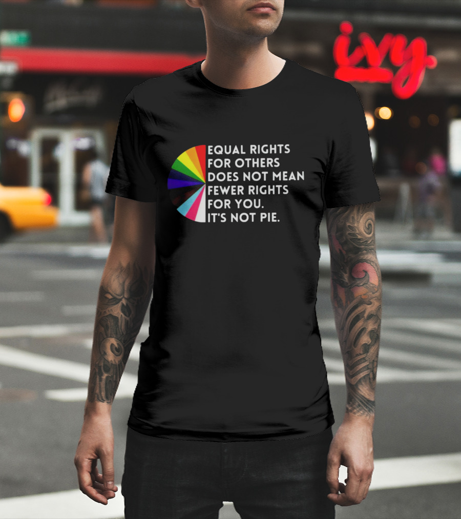 Equal Rights For Others Does Not Mean Fewer Rights For You It's Not Pie Pride Rainbow Pie Chart T-Shirt