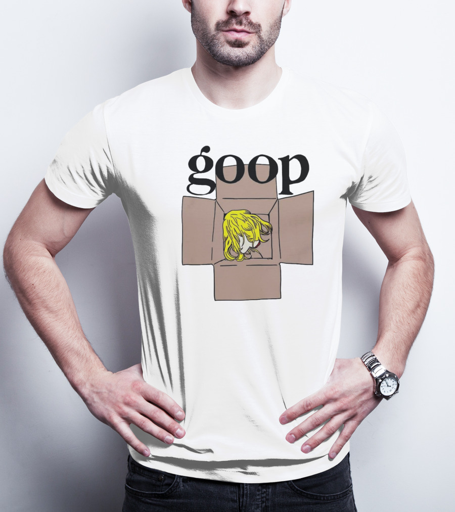 Goop Heads Blonde Wig In Cardboard Box T-Shirt