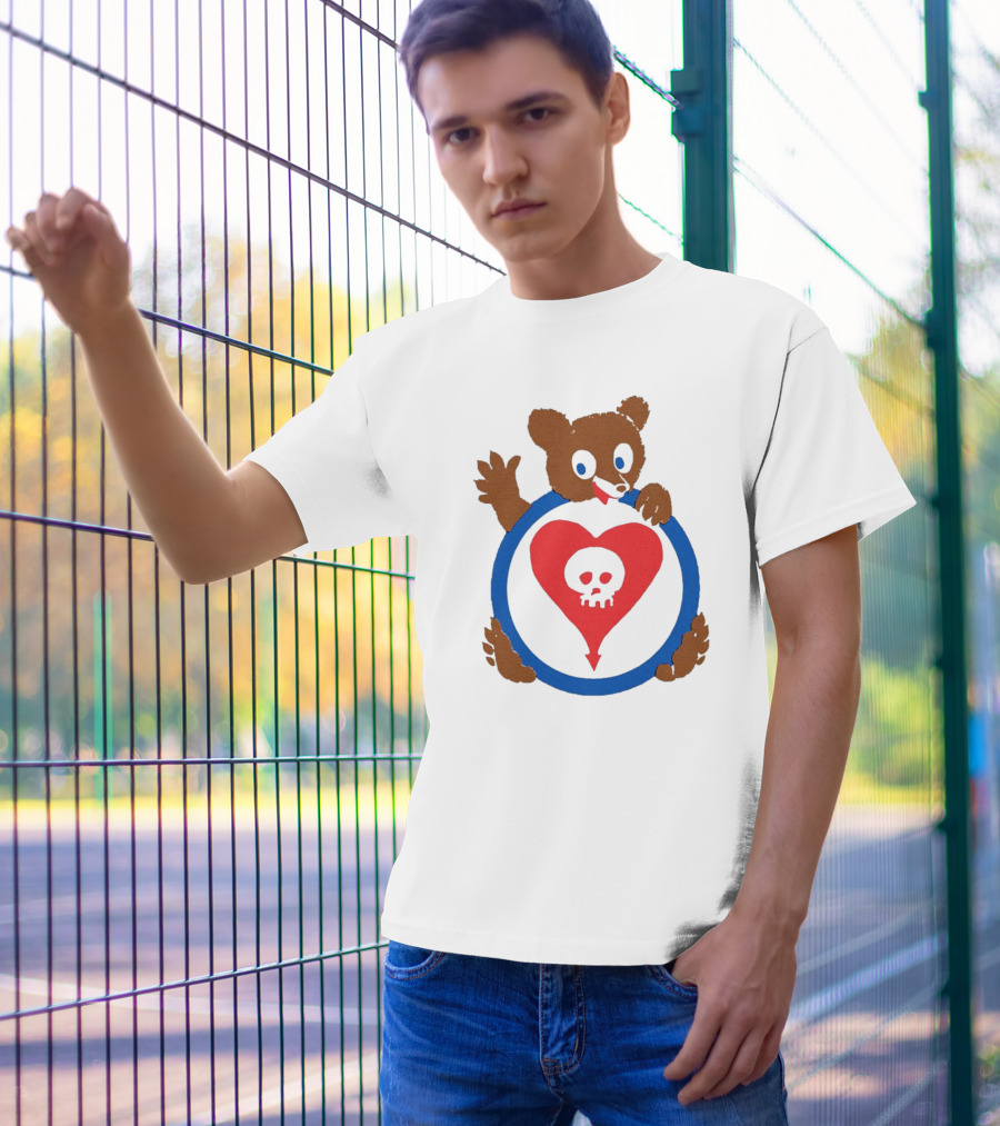 Bear Hug Heart Skull Circle T-Shirt