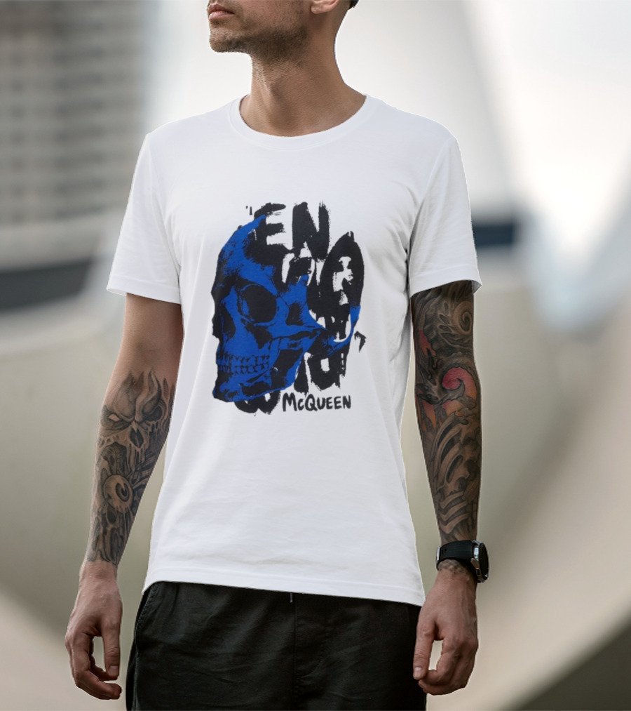 Alexander McQueen Blue Skull T-Shirt