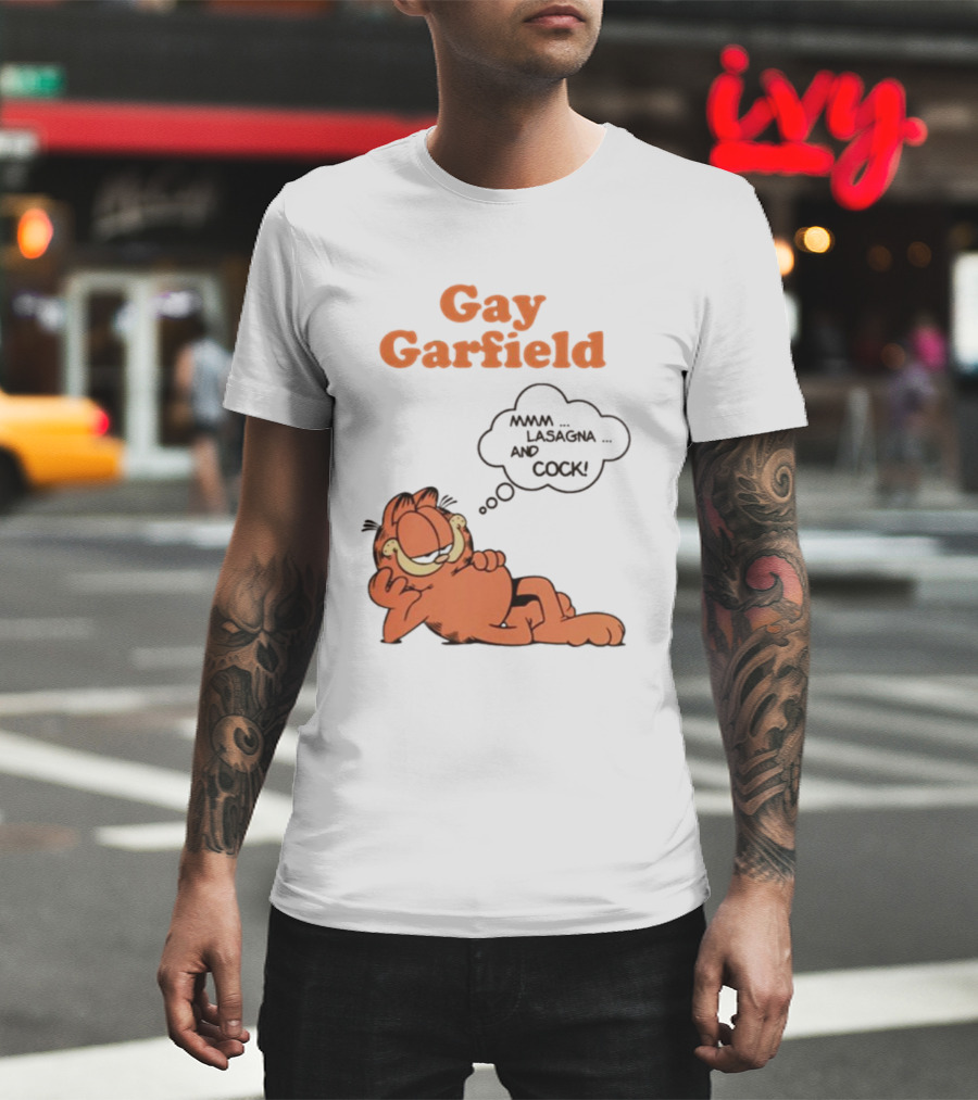 Gay Garfield Lasagna Meme T-Shirt