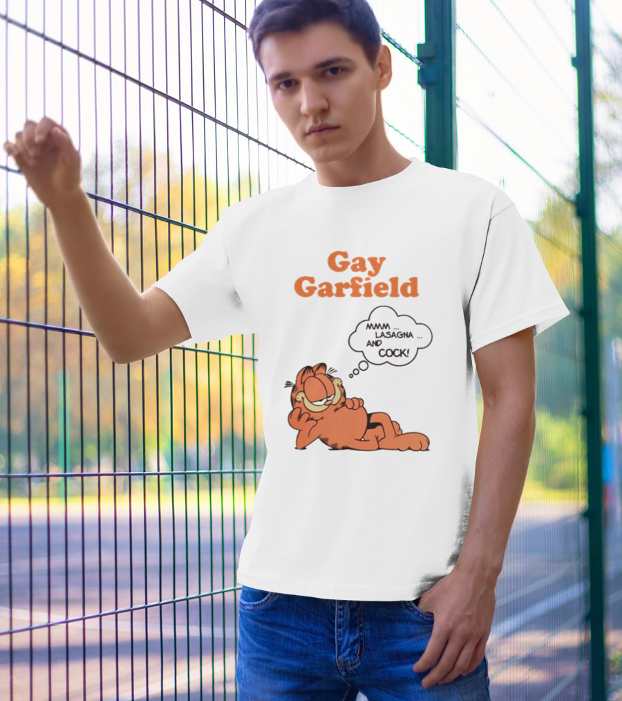 Gay Garfield Lasagna Meme T-Shirt