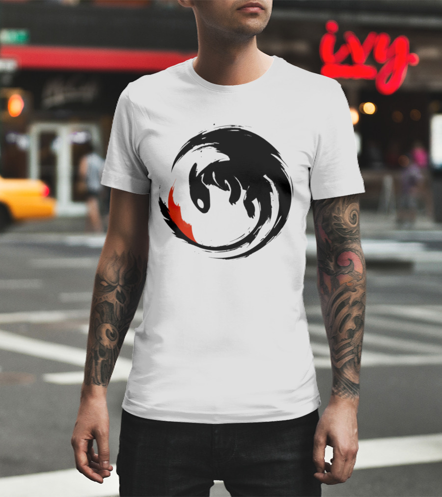 Toothless Night Fury Dragon Ying Yang T-Shirt