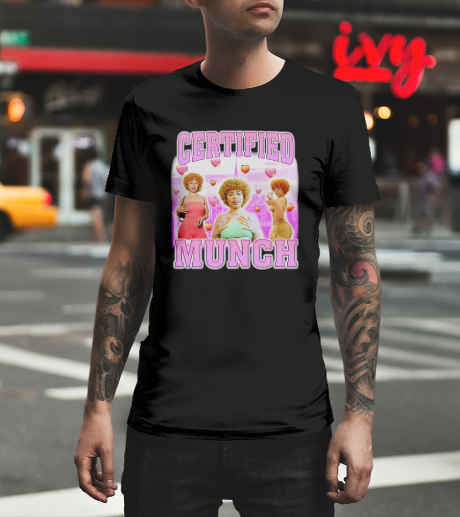 Certified Munch Pink Heart Bootleg Aesthetic Trio T-Shirt