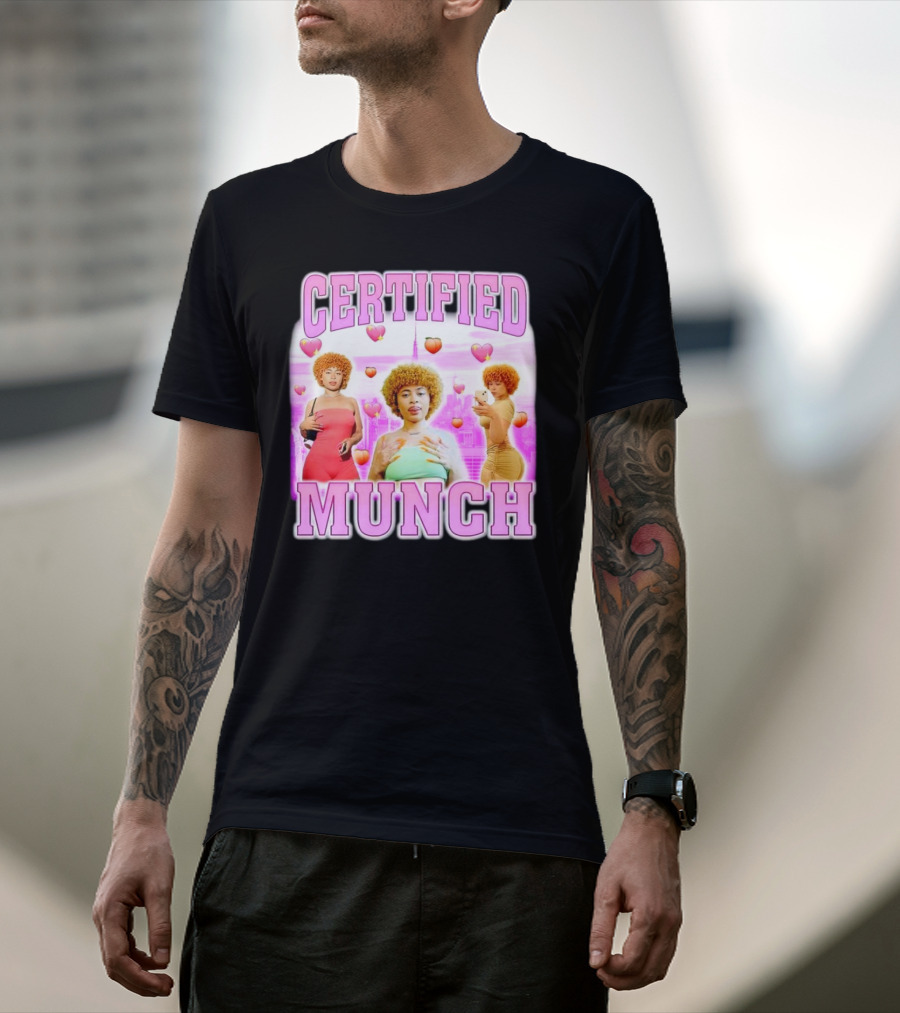 Certified Munch Pink Heart Bootleg Aesthetic Trio T-Shirt