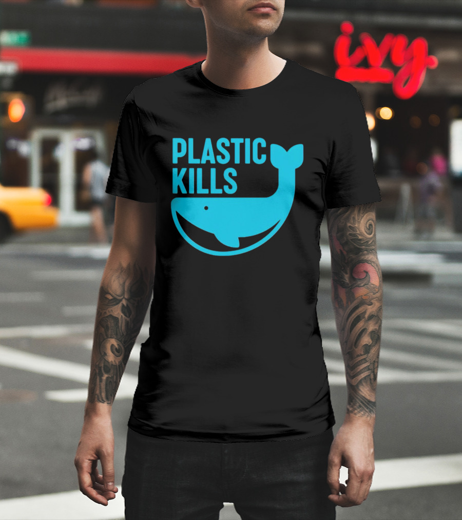 Plastic Kills Whale Conservation Message T-Shirt