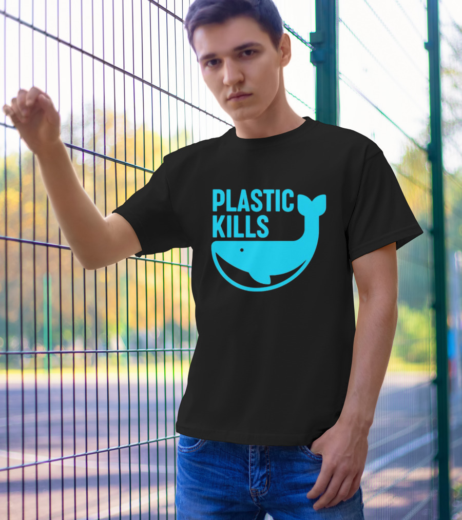 Plastic Kills Whale Conservation Message T-Shirt