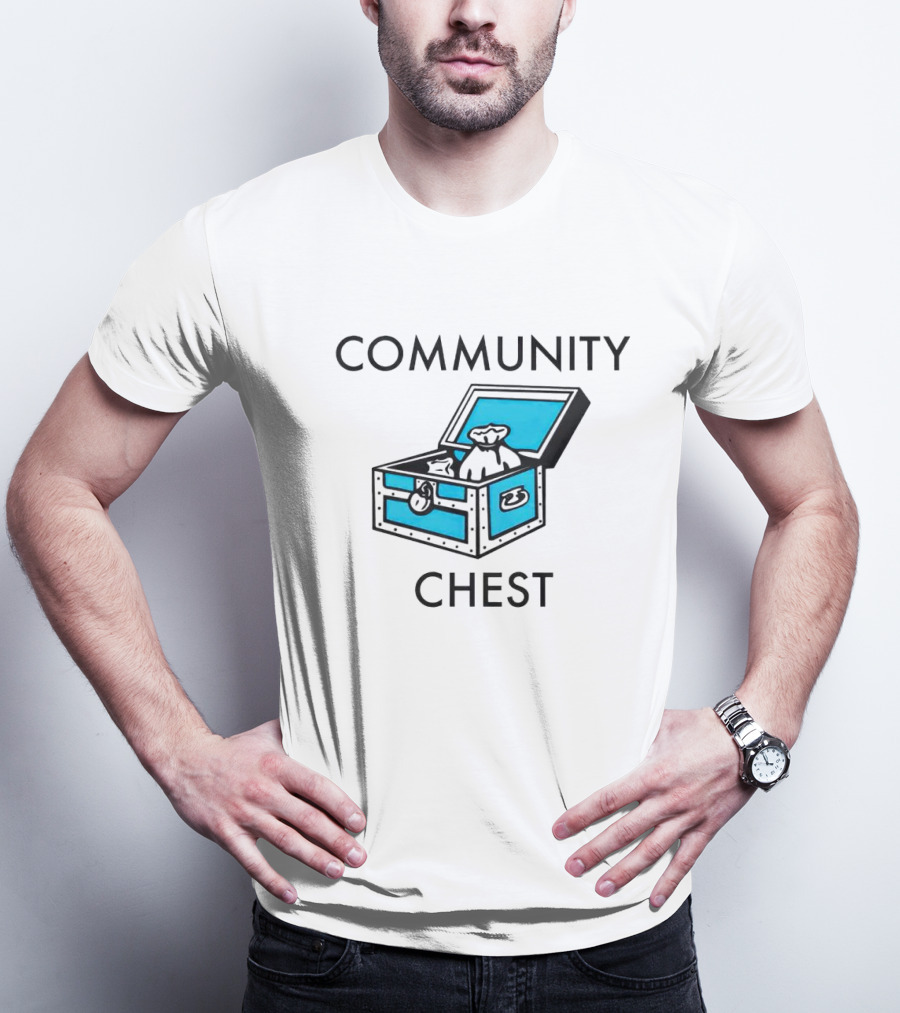 COMMUNITY CHEST MONOPOLY ICON BLUE TREASURE BOX T-Shirt