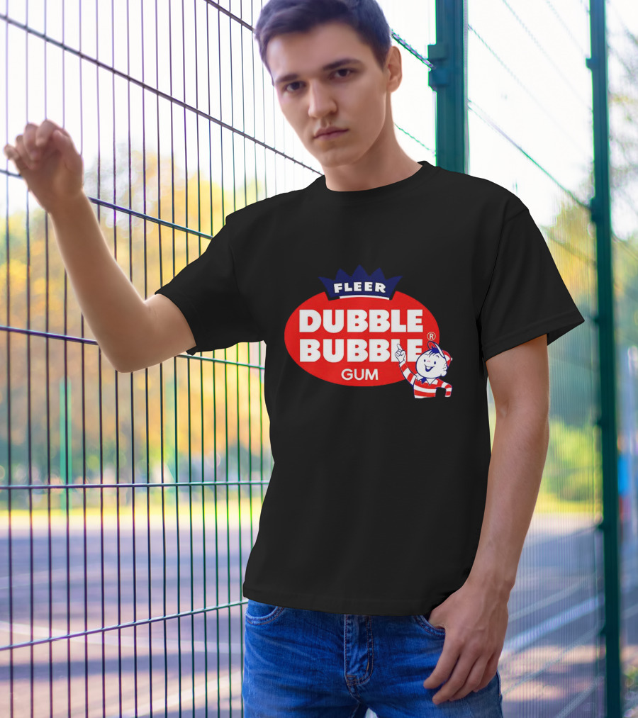 Fleer Dubble Bubble Gum Classic Logo With Character In Striped T-Shirt