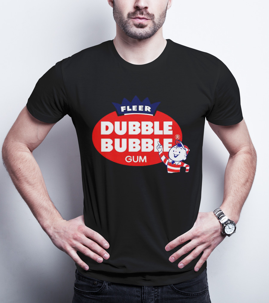 Fleer Dubble Bubble Gum Classic Logo With Character In Striped T-Shirt