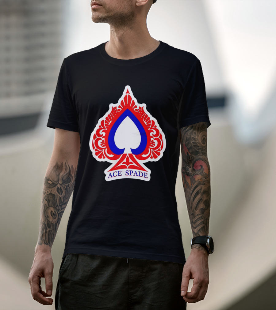 Heels On Starz Ace Spade Red Blue Emblem T-Shirt