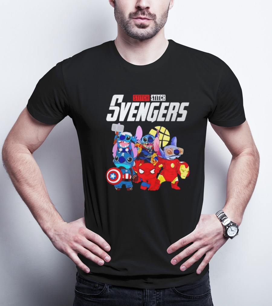Stitch Stitch Svengers Avengers Crossover Characters T-Shirt