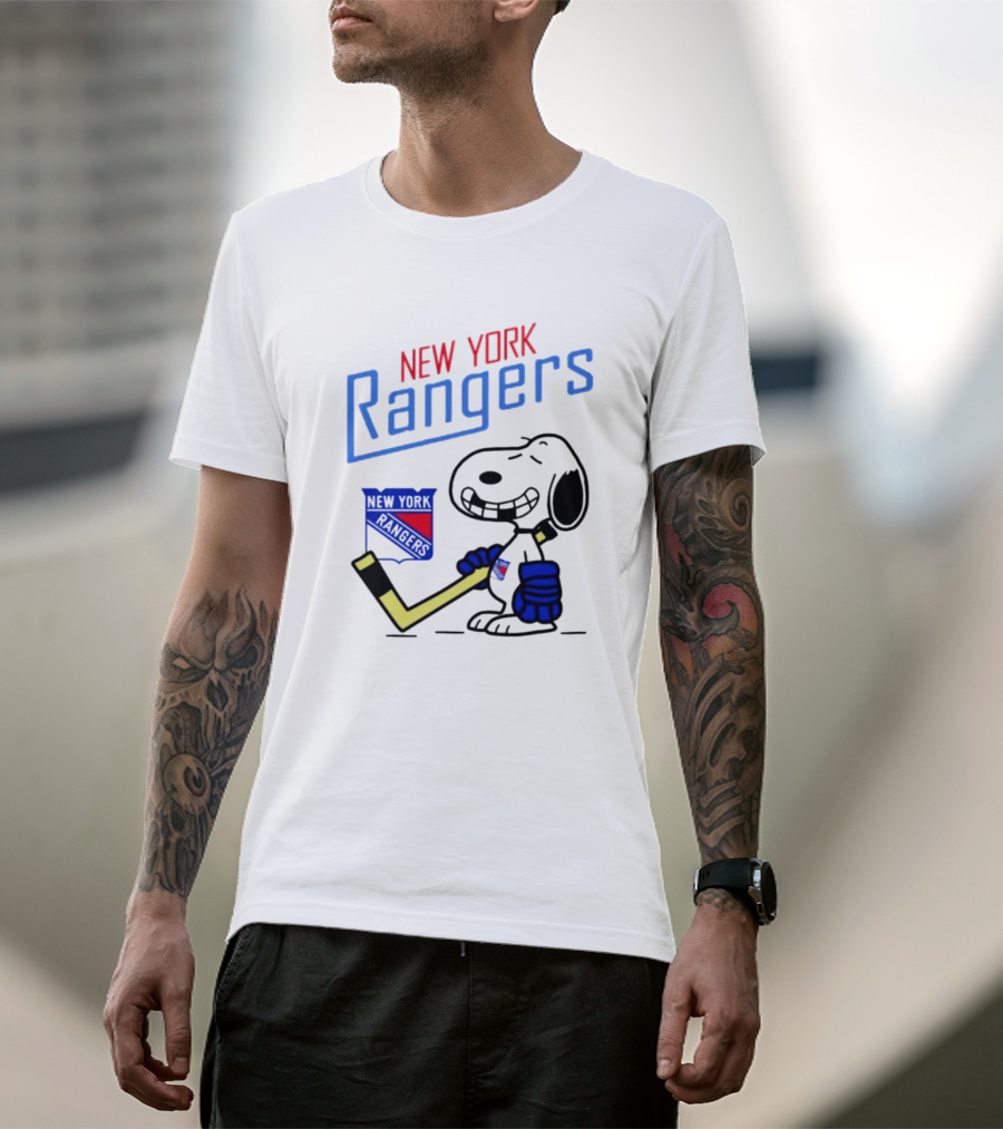 Snoopy New York Rangers Hockey Fan Iconic Collaboration T-Shirt