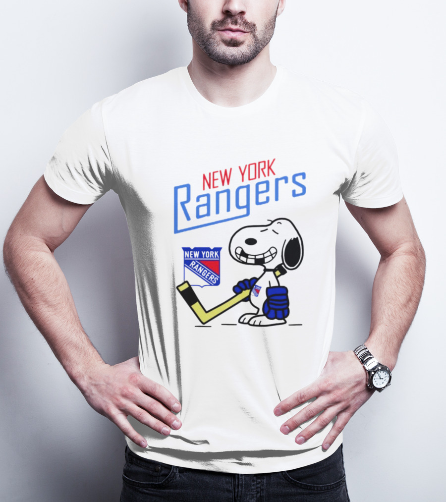 Snoopy New York Rangers Hockey Fan Iconic Collaboration T-Shirt