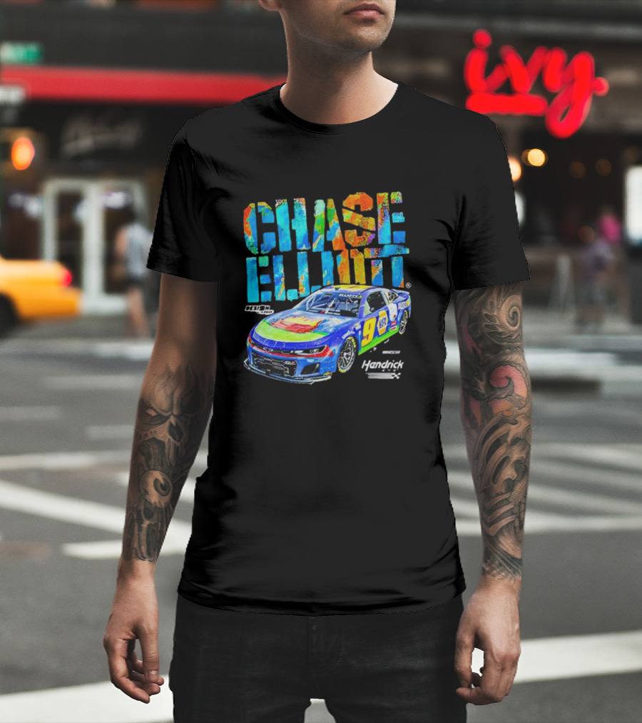 Chase Elliott #9 Hendrick Motorsports Colorful Design NASCAR Racer T-Shirt