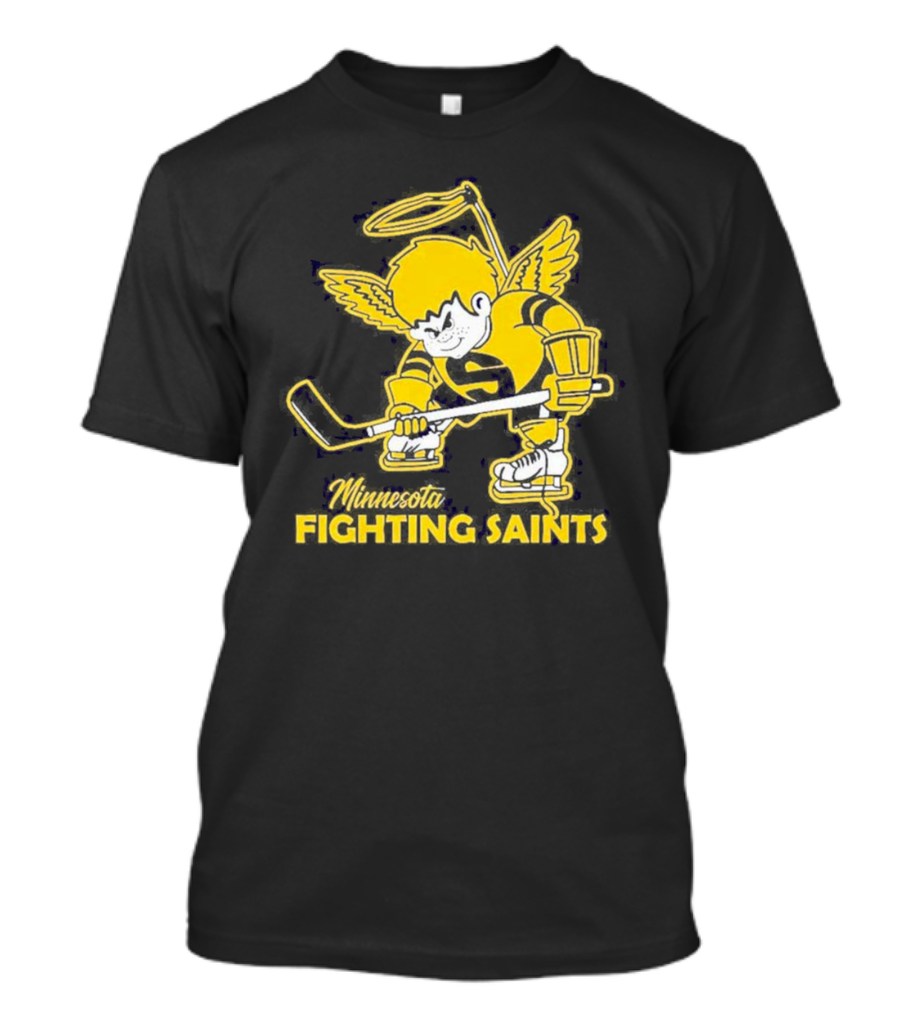 Minnesota Fighting Saints Hockey Mascot Vintage T-Shirt