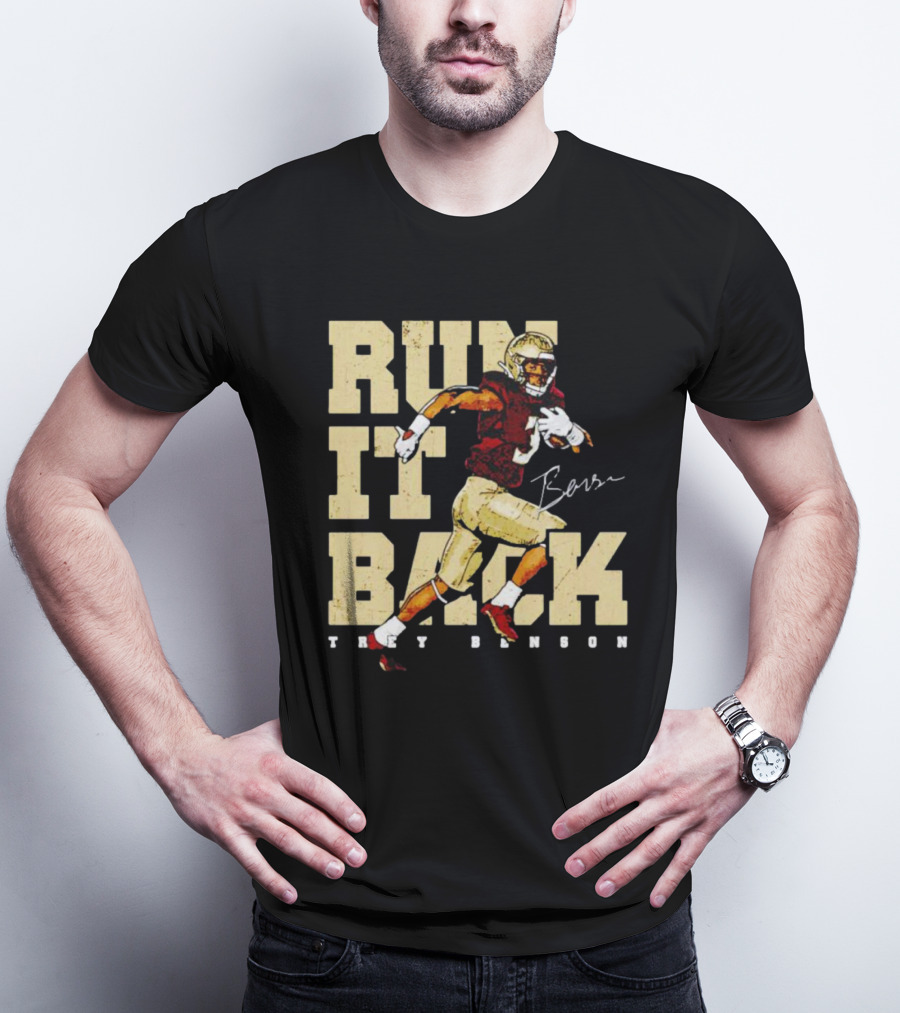 Run It Back Trey Benson Signature Football Player Action T-Shirt