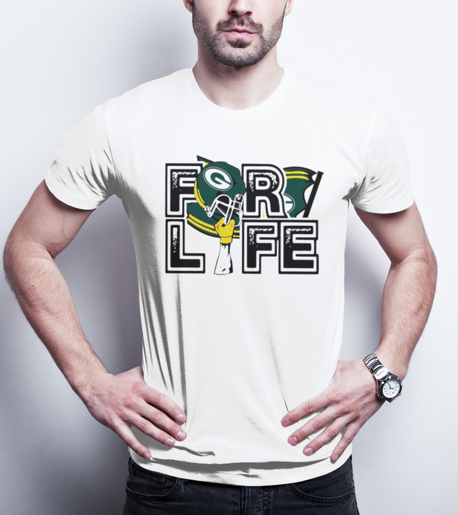 Green Bay Packers Helmet For Life T-Shirt