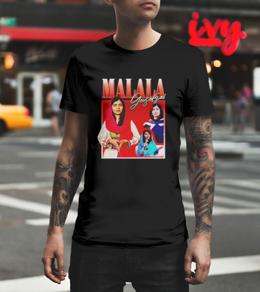 Malala Yousafzai Inspirational Collage T-Shirt