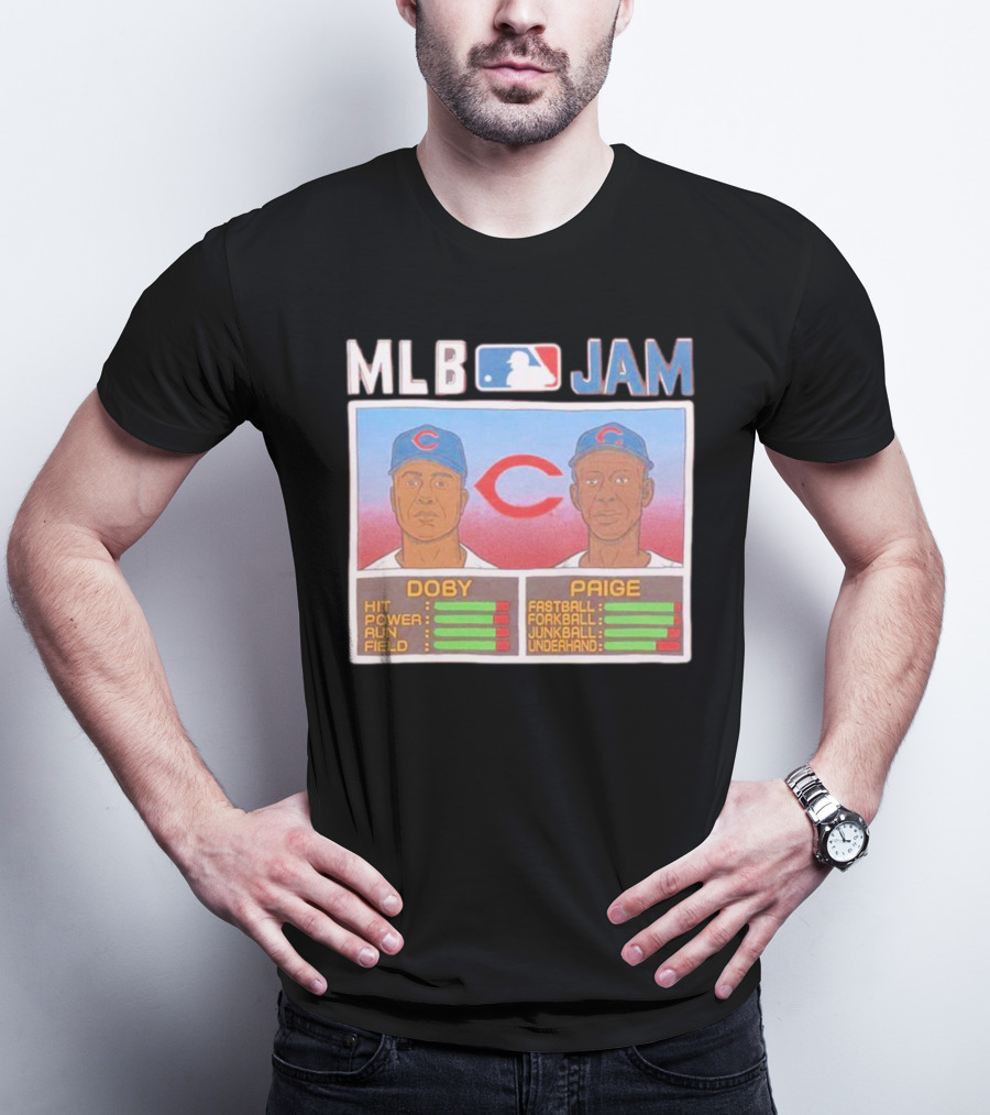 MLB Jam Cleveland Doby Paige Fastball Forkball Junkball Underhand T-Shirt