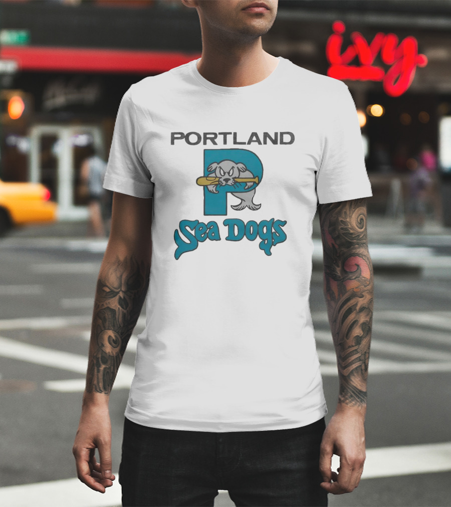 Portland Sea Dogs Baseball Bat T-Shirt