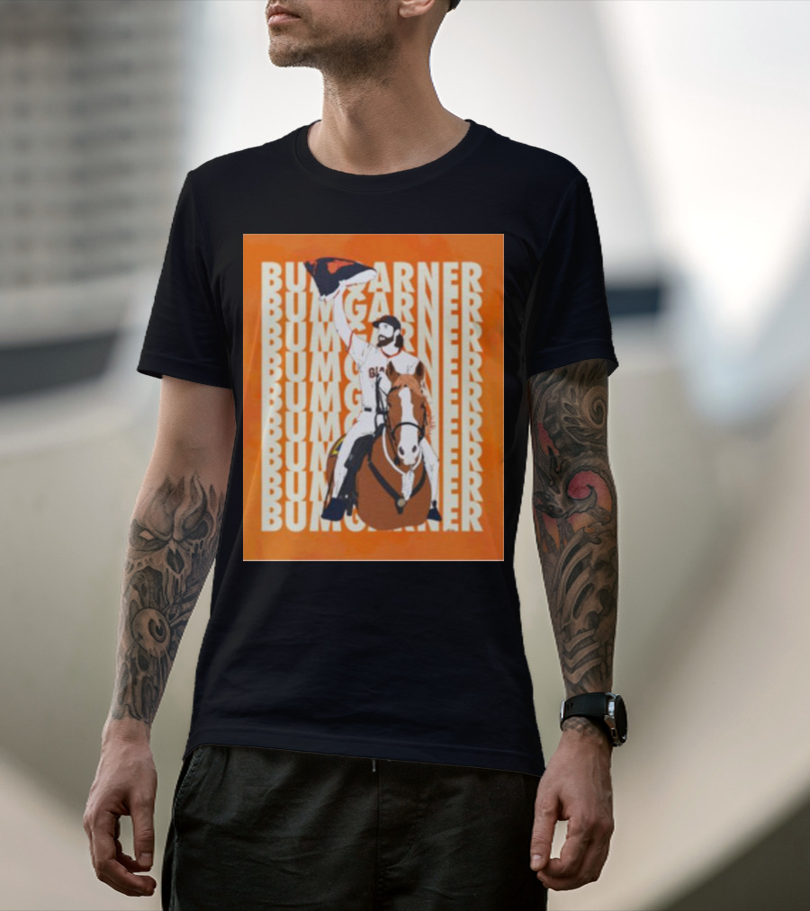 Bumgarner Riding Horse Giants Baseball Victory T-Shirt