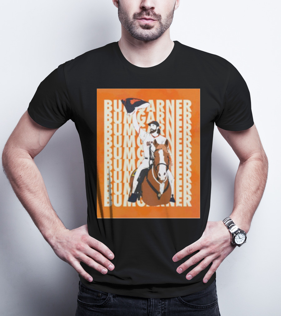 Bumgarner Riding Horse Giants Baseball Victory T-Shirt