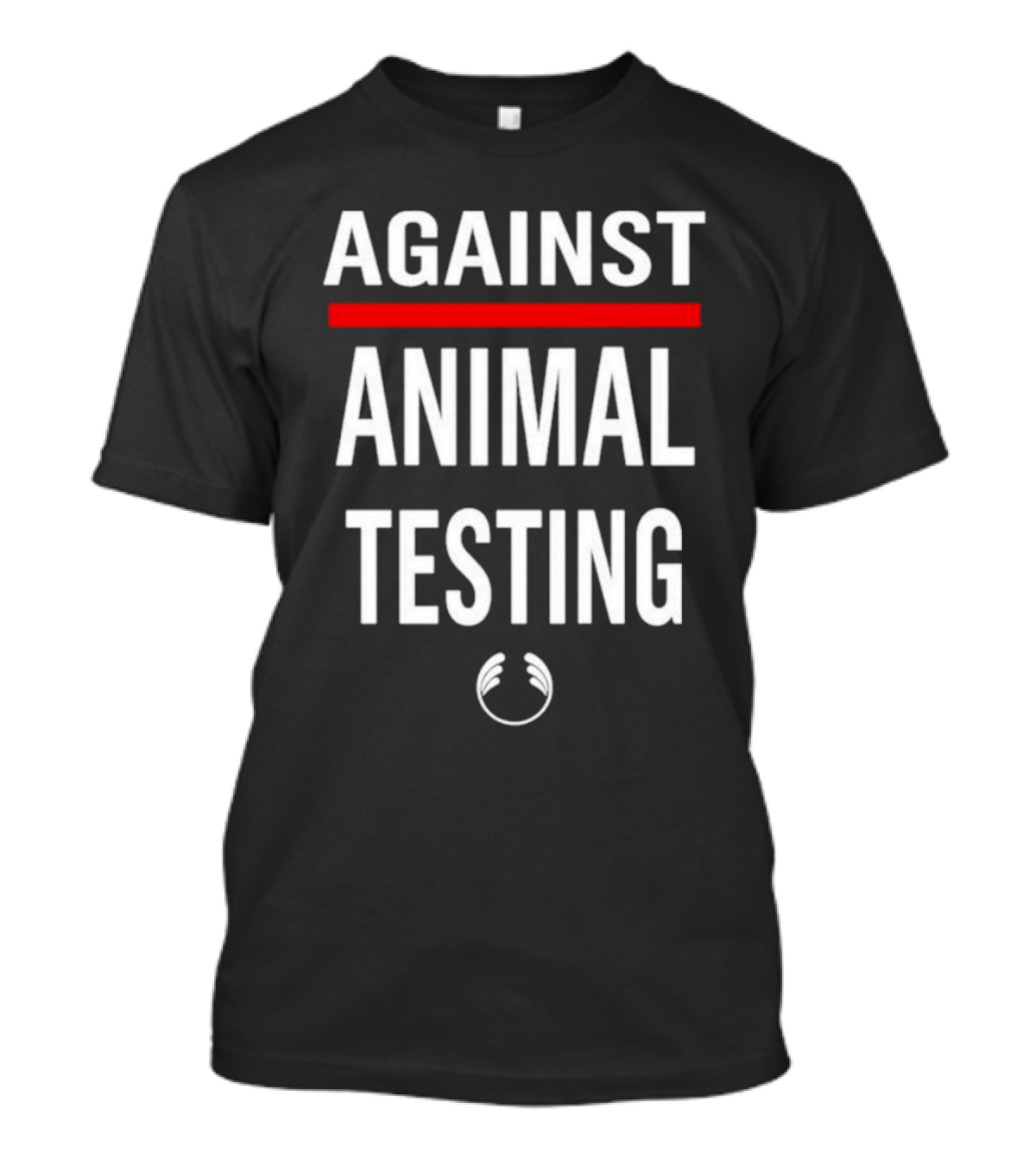 Hurley Bongiovi Against Animal Testing Bold Statement With Red Highlight And Curved T-Shirt
