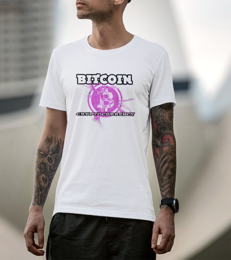 Bitcoin Cryptocurrency Pink T-Shirt