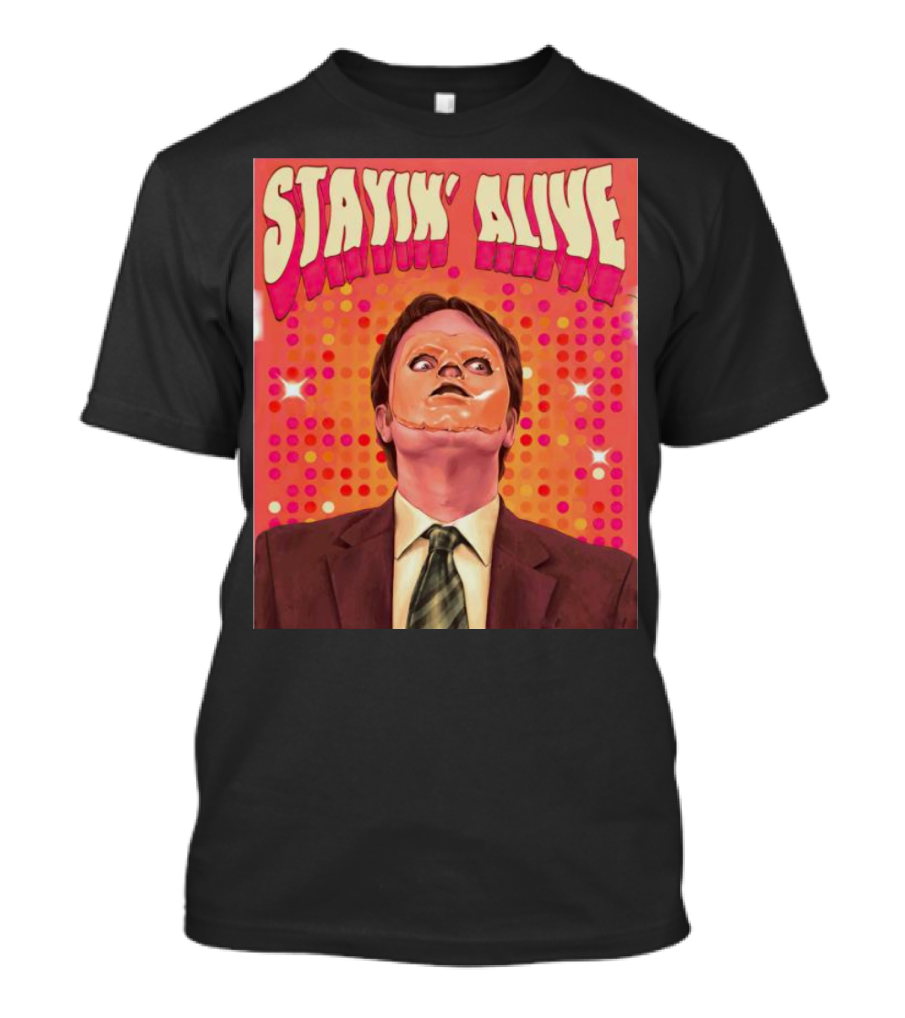 Stayin' Alive Dwight Schrute Retro Disco T-Shirt