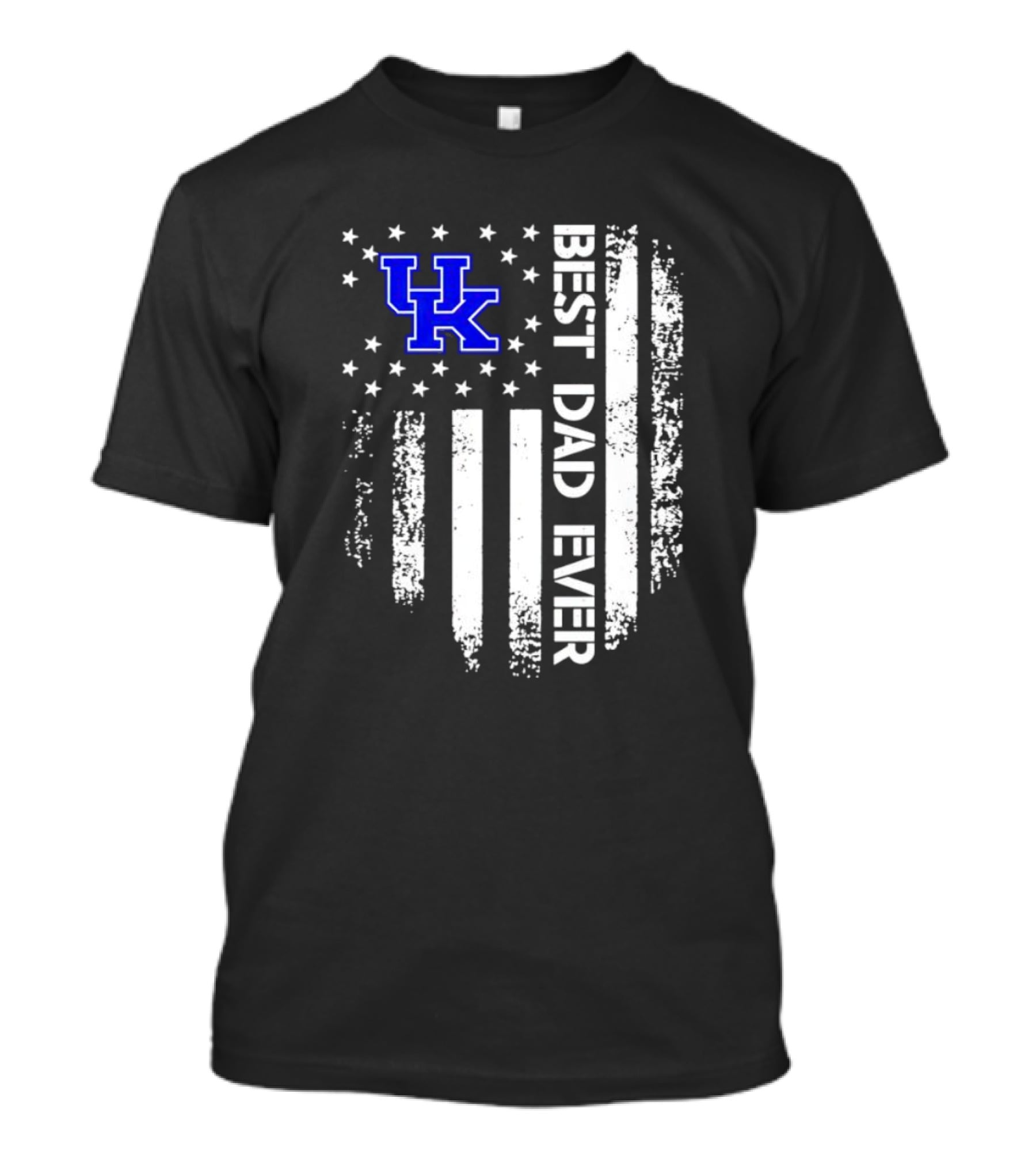 Kentucky Wildcats Best Dad Ever Vertical Stars Stripes T-Shirt