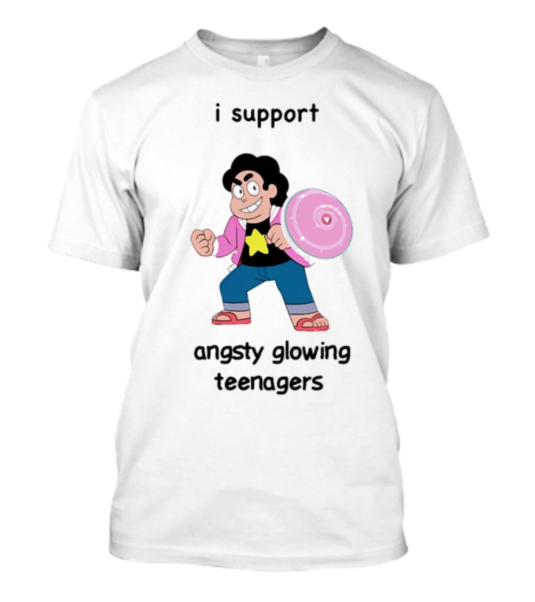 I Support Angsty Glowing Teenagers Steven Universe Shield T-Shirt