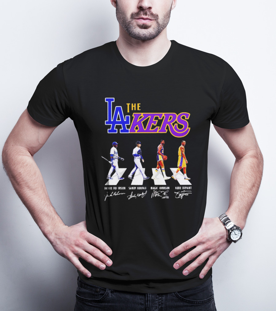 LA Lakers Jackie Robinson Sandy Koufax Magic Johnson Kobe Bryant T-Shirt