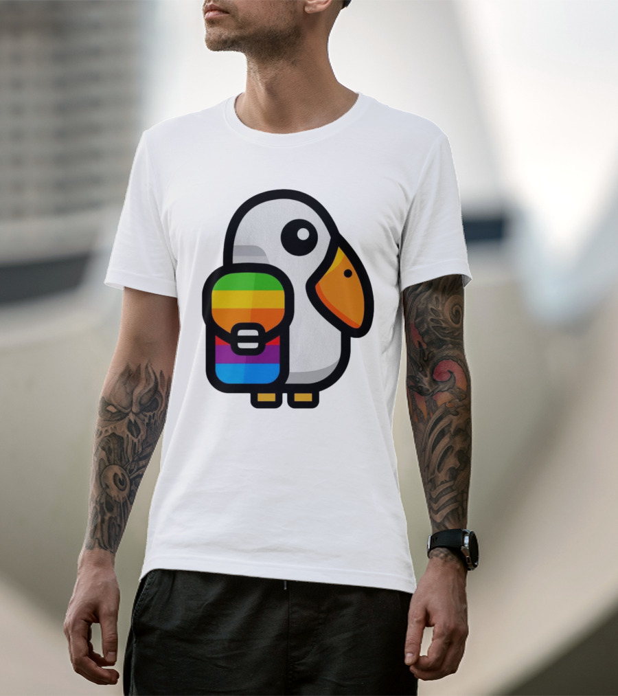 Basic Apple Guy Rainbow Pelican T-Shirt