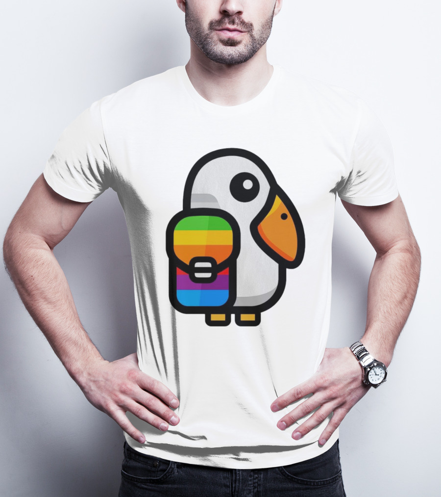 Basic Apple Guy Rainbow Pelican T-Shirt