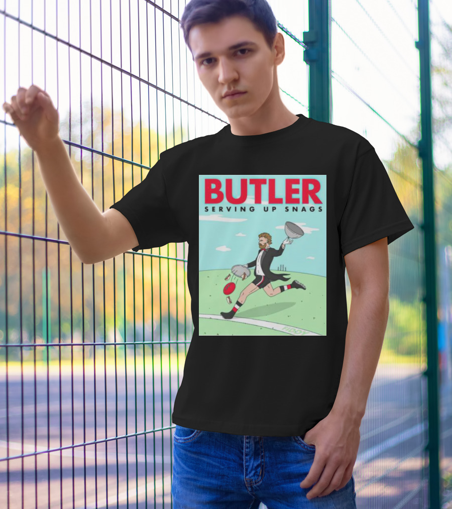 BUTLER SERVING UP SNAGS AFL FOOTBALL TUXEDO T-Shirt