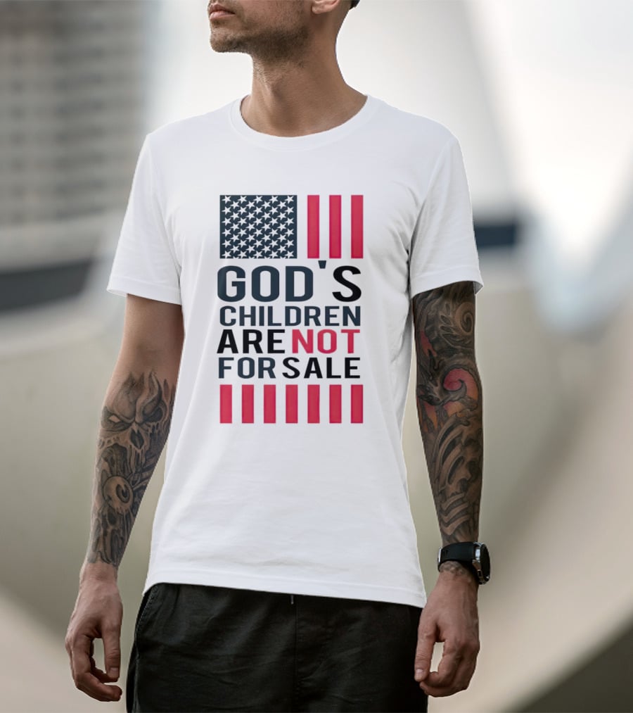 God's Children Are Not For Sale American Flag Stripes T-Shirt