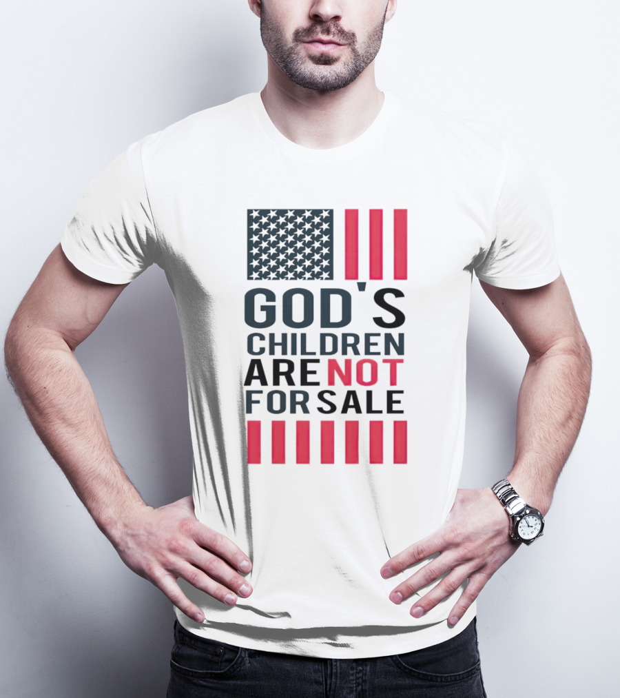 God's Children Are Not For Sale American Flag Stripes T-Shirt
