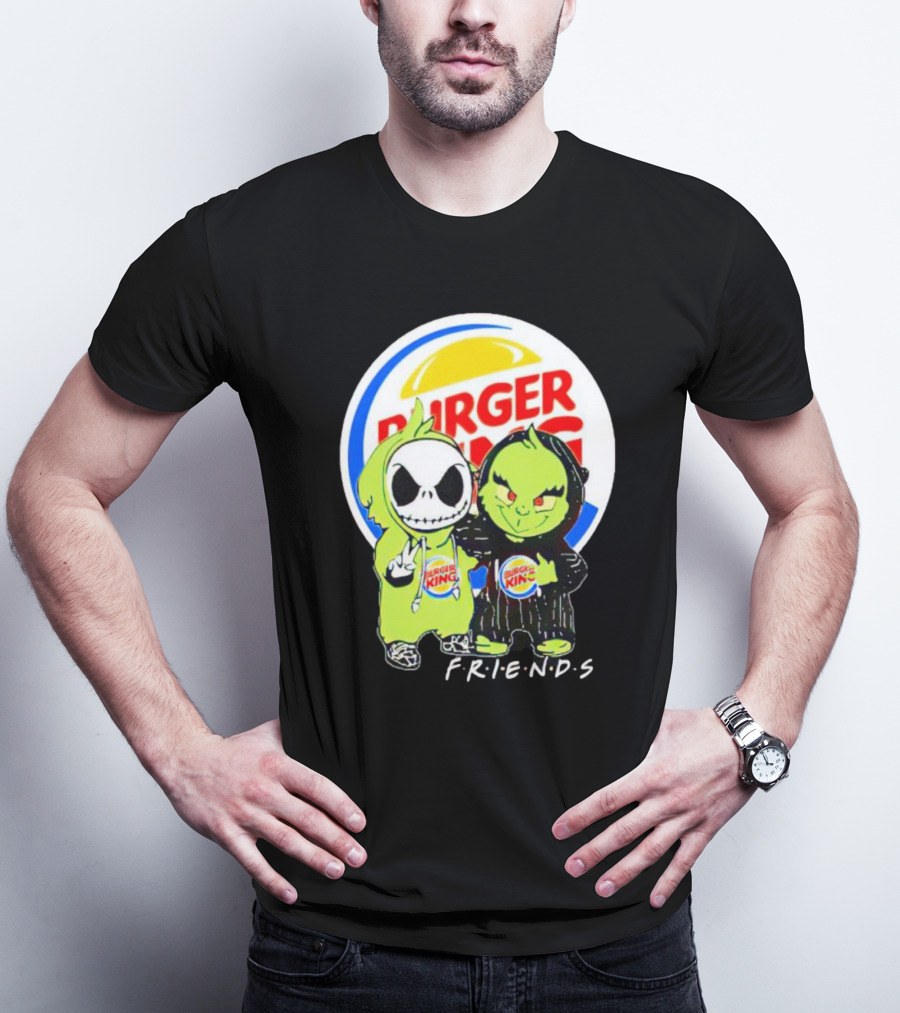 Burger King Friends Jack Skellington Grinch Collaboration T-Shirt