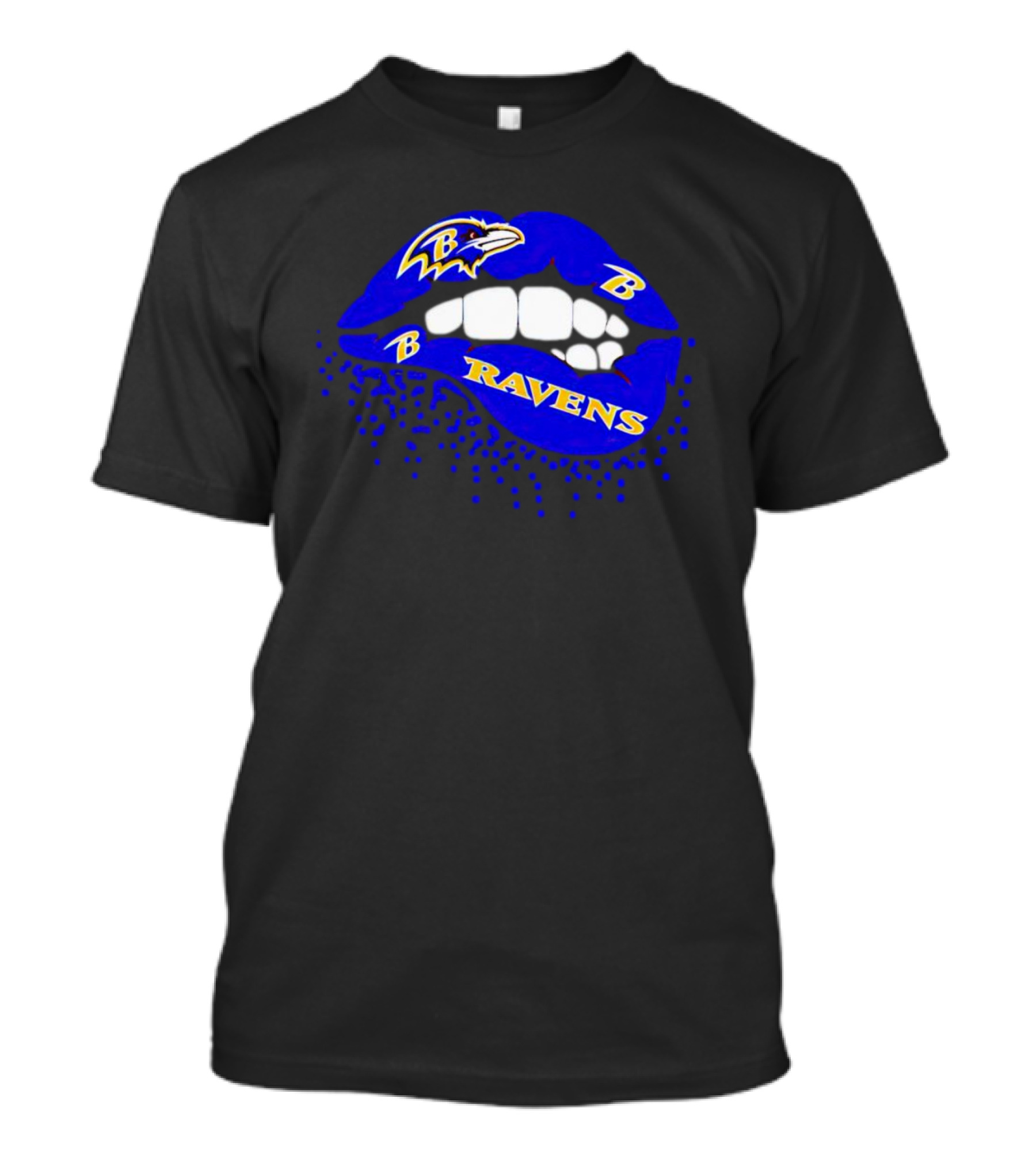 Baltimore Ravens B Lip Logo Blue And White Fan T-Shirt
