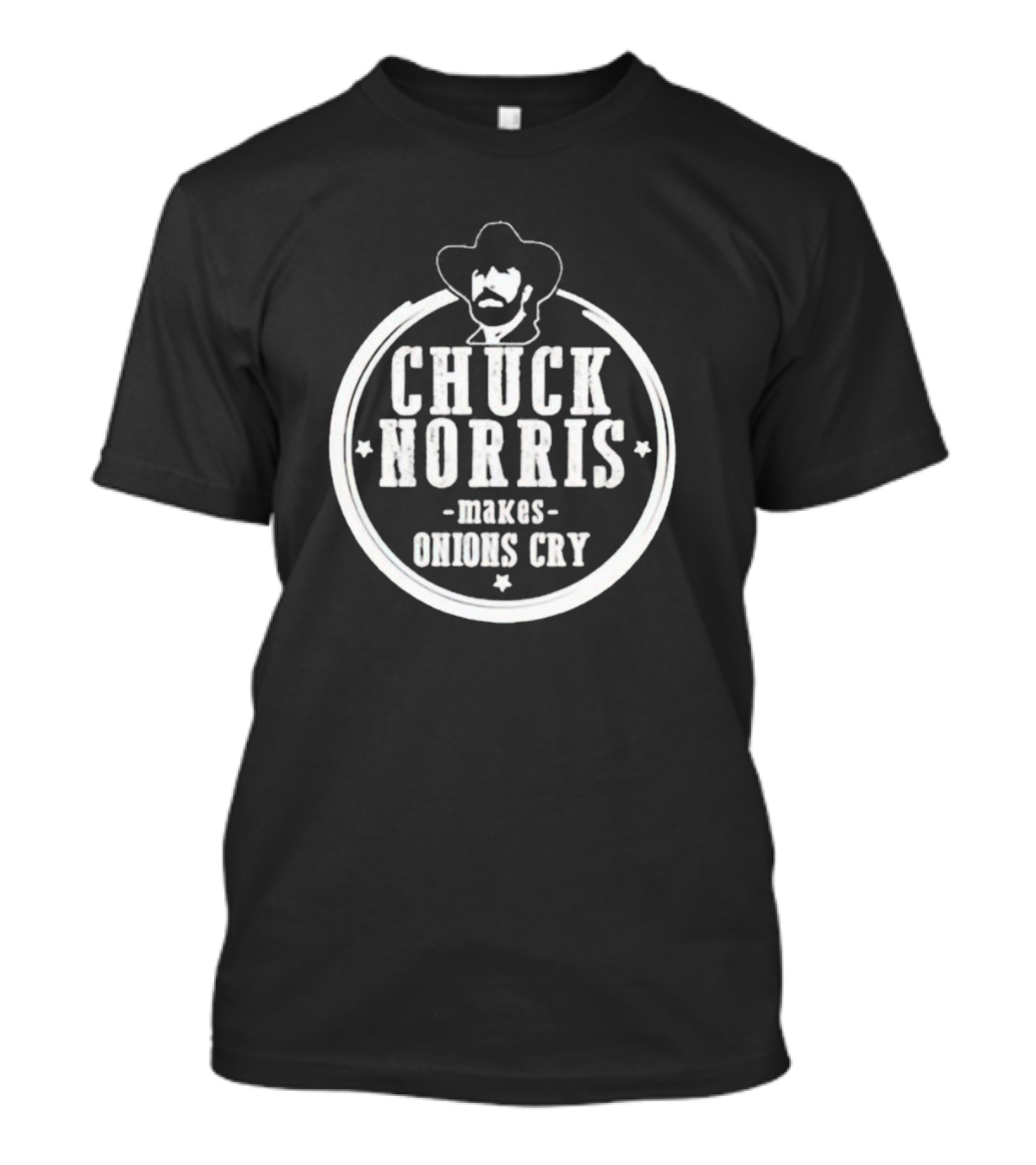 Chuck Norris Makes Onions Cry Cowboy Badge T-Shirt